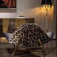 China New Arrival Living Room Relax Chairs Modern Luxury Leopard Print Fabric Accent Lounge Chairs for sale