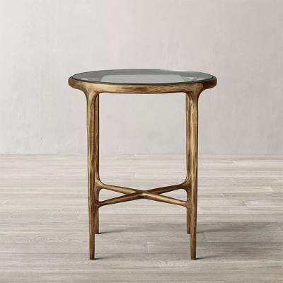 China Hot Selling Modern Style Living Room Tables Indoor Furniture Marble Top Metal Round Coffee Table for sale