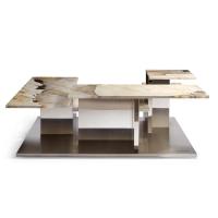 China MOYI High Quality Movable Modern Living Room Furniture Irregularly Shaped Marble Coffee Table for Home Use for sale