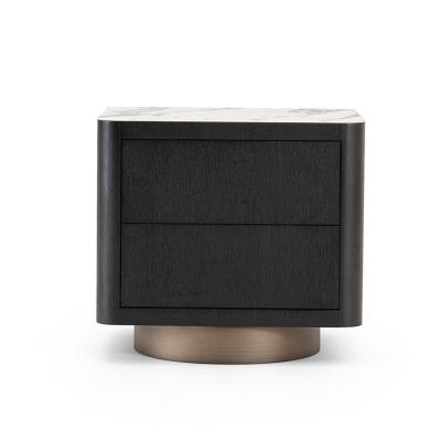 China Minimalist Bedroom Smart Furniture LED Touch Light Bedside Table Multifunctional Nightstand With Wireless Charging Station for sale