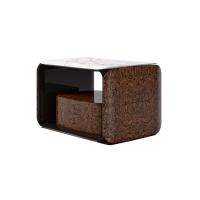 China Modern Natural Marble Top Square Bed Side Table Solid Wood Cabinet Luxury Marble Side Cabinet Nightstand for sale