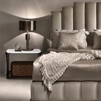 China Modern Natural Marble Top Square Bed Side Table Solid Wood Cabinet Luxury Marble Side Cabinet Nightstand for sale