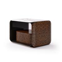 China Modern Natural Marble Top Square Bed Side Table Solid Wood Cabinet Luxury Marble Side Cabinet Nightstand for sale