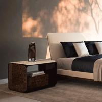 China Modern Natural Marble Top Square Bed Side Table Solid Wood Cabinet Luxury Marble Side Cabinet Nightstand for sale