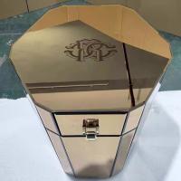 China Italy Luxury Bedroom Furniture, Mirrored Bedside Table With Drawers, Modern Design, Light Luxury Bedside Table for sale