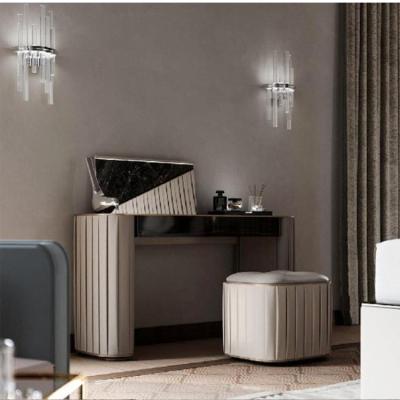 China MOYI 2023 High End Modern Luxury Vanity Set Unit Curved Peagree Italian Luxury Dressing Table for Bedroom Vanity Makeup for sale
