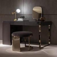 China MOYI Nordic Simple Wood Frame Metal Leg Dresser Dressing Table With Mirror Hotel Bedroom Makeup Vanities Furniture for sale
