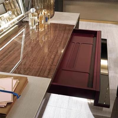 China MOYI Italian Light Luxury Vanity, High-end Feel Designer Makeup Table, Modern Minimalist Bedroom Makeup Station With Mirror for sale