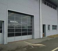 China Frosted Glass Transparent Garage Door Full View Aluminum Sectional For Villa for sale