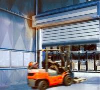 China Resist Wind 5000*7500MM High Speed Spiral Door Transparent Roller Shutter for sale
