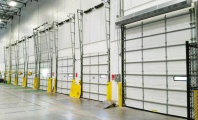 China Gray Roll Up Steel Sectional Door With Aluminum Or Vinyl Threshold for sale