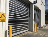 China Remote Control Power Coated Roll Up Door 220mm Aluminum Slats for sale
