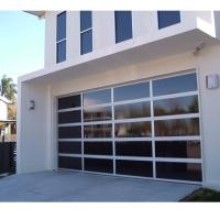 China Transparent Glass Panel Aluminum Frame Garage Door Vertical/Horizontal Opening for sale