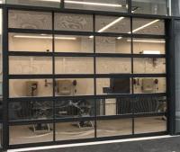 China Commercial Aluminum Sectional Door With Glass Panels And Powder Coating Remote Control for sale