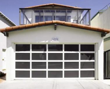 China Double Glazing Aluminum Sectional Garage Door Glass Transparent Water Tightness for sale
