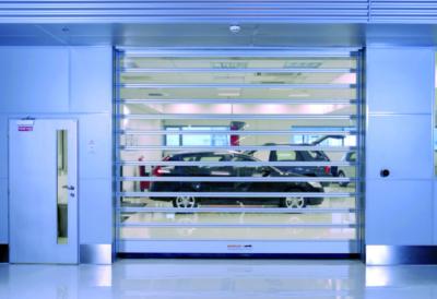 China Transparent High Speed Spiral Door With Safety Efficiency Fast Aluminum Rolling Shutter for sale