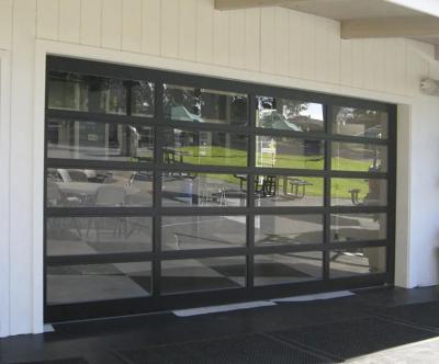 China Sound Insulation Aluminum Sectional Door Modern Villa House Glass Garage for sale