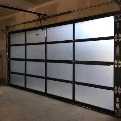 China Safety Aluminum Sectional Door With Modern Design Double Glazing Glass Excellent Insulation Residential Modern Remote for sale