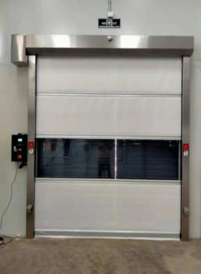 China High Duty Steel Insulated Rapid Roller Door Manual/Automatic Weather Resistant Pvc Curtain High Speed Security for sale