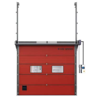 China Industrial Automatic Lifting White Noise Reducing Overhead Sectional Door With Lockable Handle And Wind Resistant Design for sale