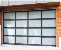 China Powder Coated Aluminum Sectional Door with Double Glazing Glass - Manual Or Automatic Opening for sale