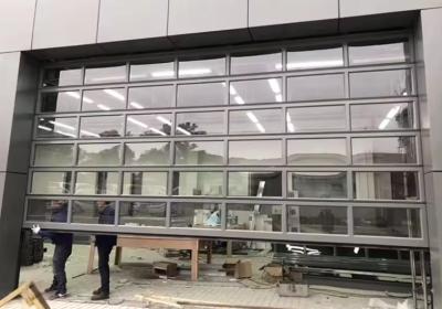 China Safety Aluminum Sectional Door With Double Glazing Glass In Various Colors  Full View Overhead Sectional for sale