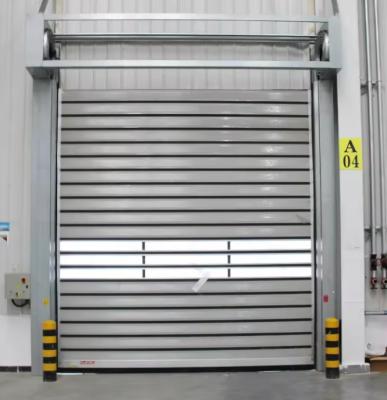 China PLC Controlled Speed Spiral Door Aluminum Alloy Build 0.8m/s Opening Speed Metal Industrial Roll Up Door for sale