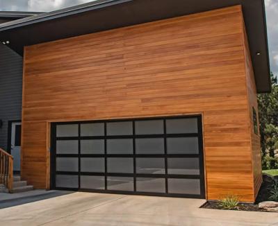 China Automatic Electric Rolling Exterior Transparent Aluminum Alloy Sectional Garage Door With Double Glazing for sale