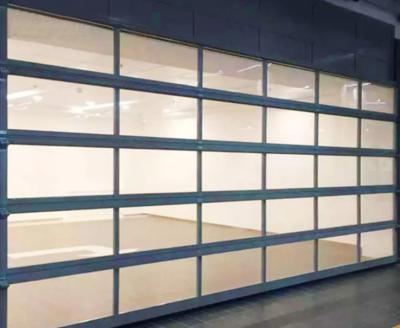 China Modern Design Style Water Tightness Class 3 Transparent Glass Sectional Garage Door With Sound Insulation for sale