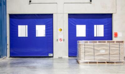 China Weather Resistant High Speed PVC Roll Up Rapid Shutter Door 304 Stainless Steel Material Manual Automatic Operation for sale
