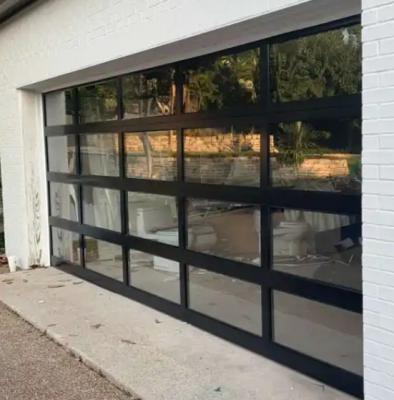 China High Safety Aluminum Alloy Glass Sectional Garage Door Water Tightness Class 3 Transparent for sale