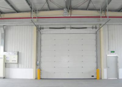 China Fire Station Industrial Commercial Sectional Overhead Doors Noise Reducing White Colour Automatic Formed for sale