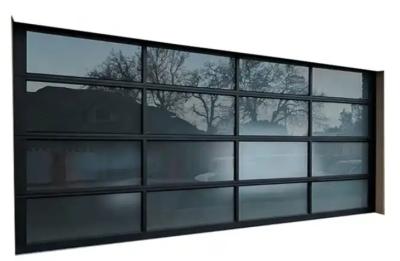 China Aluminum Alloy Glass Water Tightness Class 3 Transparent Glass Sectional Garage Door For High Safety for sale