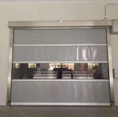 China Cold Storage Good Sealing Zipper Customized High Speed PVC Roll Up Rapid Shutter Door 304 Stainless Steel Automatic Operation for sale