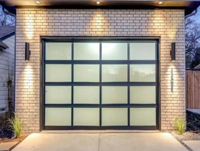 China Sound Insulation Water Tightness Class 3 Transparent Garage Door Glass Sectional Garage Door with Customized As Order for sale