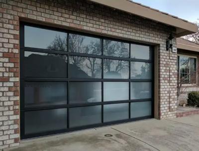 China High Quality Modern Light Luxury Garage Door Sectional Aluminum Alloy Water Tightness Class 3 Transparent Glass Sectional Garage Door Excellent Insulation Option for sale