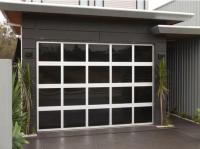 China Automatic Sectional Customized Aluminum Frameless Aluminum Alloy Glass High Safety Water Tightness Class 3 Transparent Garage Door Glass Sectional Garage Door for sale