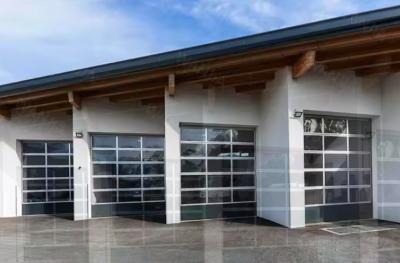 China Modern Design Style Water Tightness Automatic Black Aluminum Frosted Transparent Glass Sectional Garage Door with Sectional Design for sale