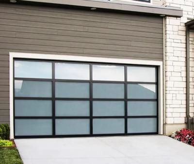 China Factory Commercial Modern Sectional Overhead Automatic Transparent Glass Sectional Garage Door with Excellent Thermal Insulation for sale