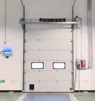 China Custom OEM Insulated Sectional Overhead Door Integrated Pedestrian Pass Door 40mm Panel Polycarbonate Window Industrial for sale