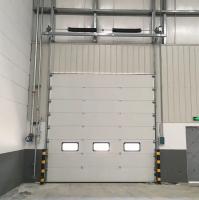 China Custom OEM Insulated Sectional Overhead Door Integrated Pedestrian Pass Door 40mm Panel Polycarbonate Window Industrial for sale