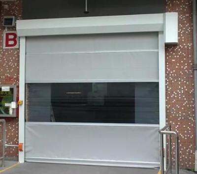 China Industrial Automatic PVC Fabric High Speed Performance Fast Acting Rapid Rise Overhead Quick Roll up door for sale