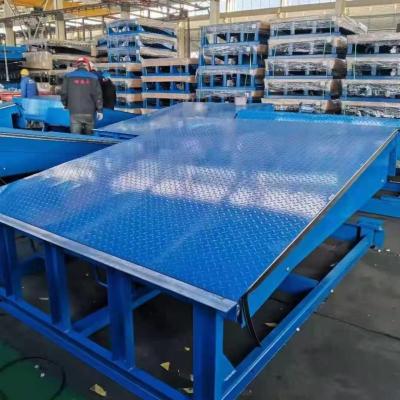 China 25000LBS Push Button Hydraulic Loading Dock Leveler Anti Skid Security Checkered Plate for sale