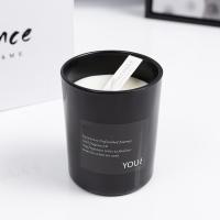 China 24H Non Toxic Classic Black White Luxury Glass Gift Box Scented Candle for sale