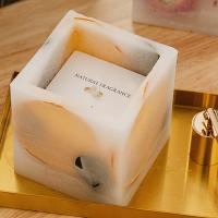 China 17H Oem Private Label Scented Candle Square Shape Fruit Fragrance Scented Candles for sale