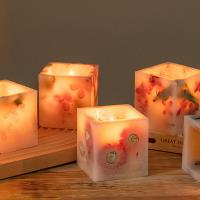 China 17H Oem Private Label Scented Candle Square Shape Fruit Fragrance Scented Candles for sale