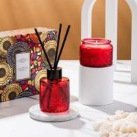China Embossed Aromatherapy Reed Diffuser Luxury Fragrance Empty Bottle Aromatic Soybean Candle for sale