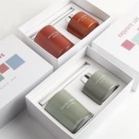 China Scented Candle Reed Diffuser Gift Box Set Luxury Color Spraying Air Freshener for sale