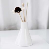 China 100ml White Mini Diffuser Glass Bottle With Screw Top Cap Stick Aluminum Cover for sale