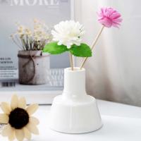 China 100ml White Mini Diffuser Glass Bottle With Screw Top Cap Stick Aluminum Cover for sale